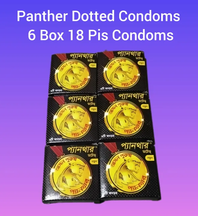 Panther Dotted condoms 3s combo packed (3×6=18) pis | Daraz.com.bd
