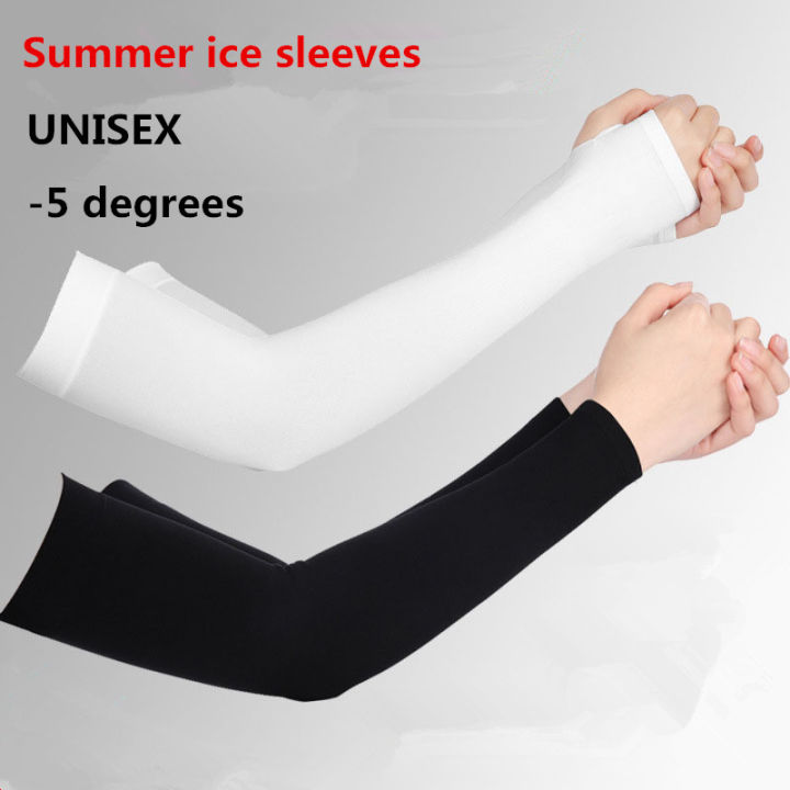Summer Ice Silk Long sleeved Sun Protection Arm Guards for Men and ...