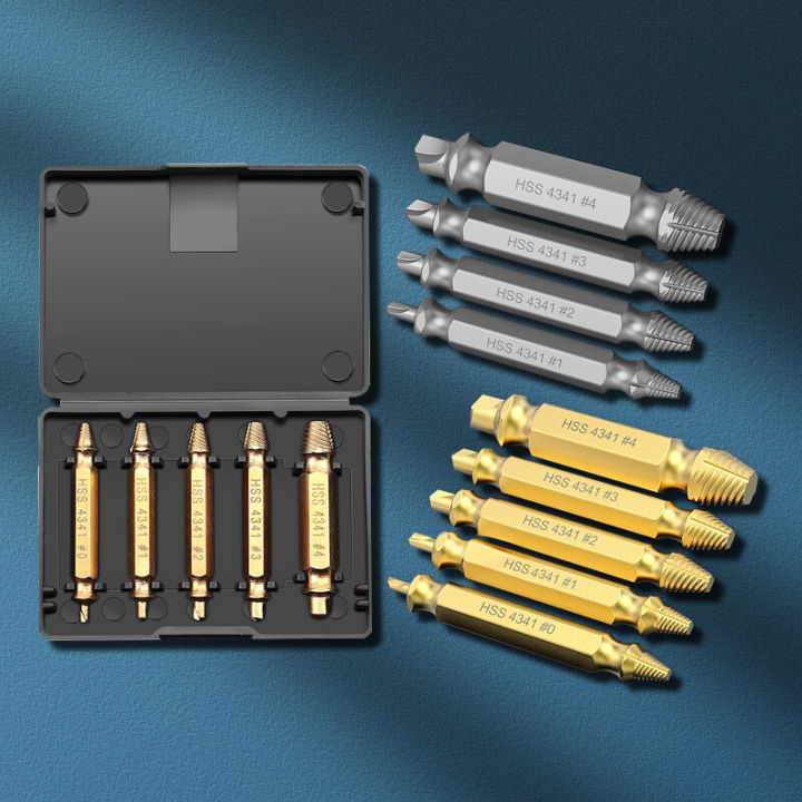 5 Left screw extractor set, 10 seconds easy to remove damaged screw ...