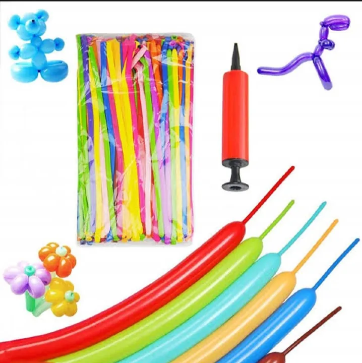 4 Long Balloon Animals kit Twisting Magic Balloons with air Pump | Daraz.pk