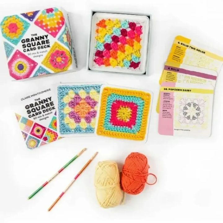 DIY Knitted Pattern Cards Set Mix Matchs Designs The Granny Square Card ...
