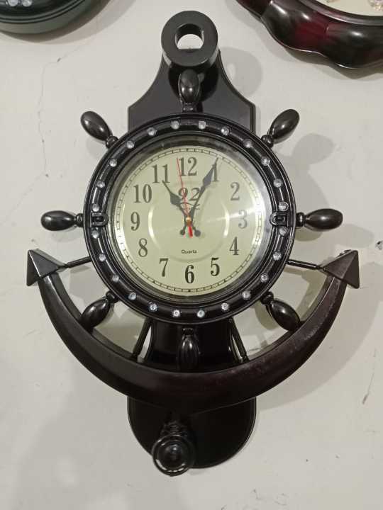 Luxury Ship Wheel Wall Clock – Nautical Style Quartz Clock (17 Inch ...