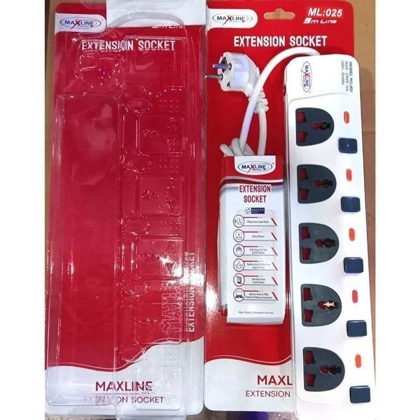 maxlaine Extension Socket Multiplug 5 Port with 5 meters cable | Daraz.com.bd