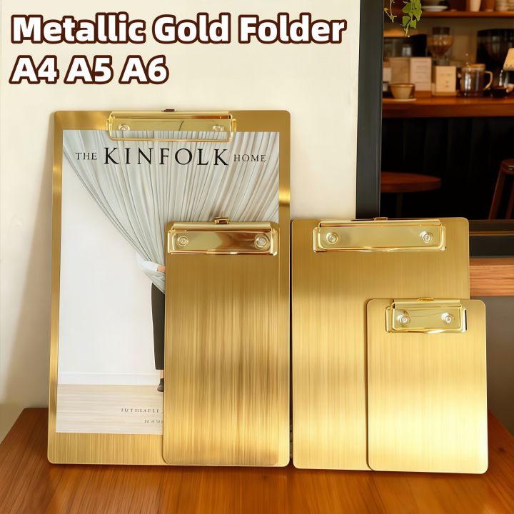 A4, A5, A6 metal gold folders, 430 stainless steel clipboards, document ...