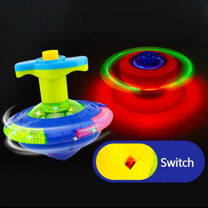 UFO Flashing Wing Spinning Top Kids Gyro Light Up Toy Kids LED Music ...