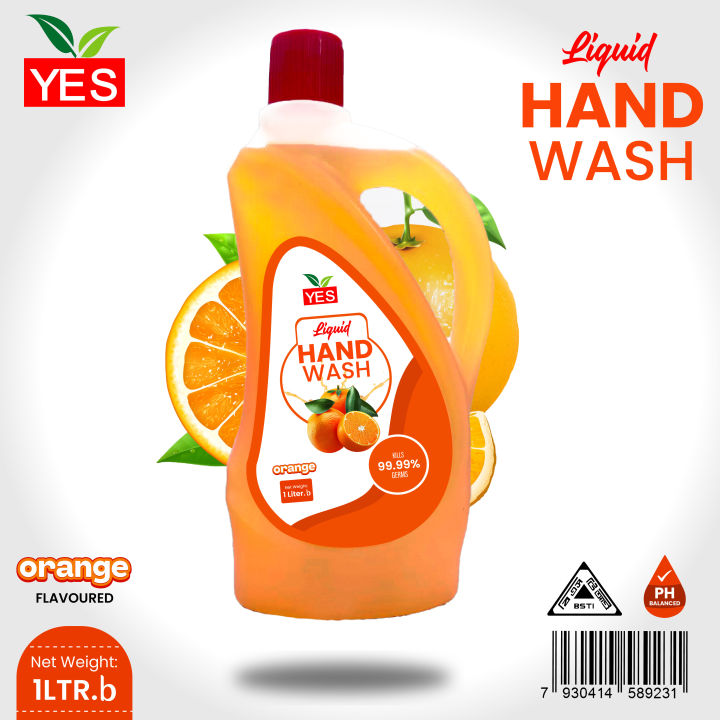 Yes Hand Wash Liquid Orange - 1Ltr. | Daraz.com.bd