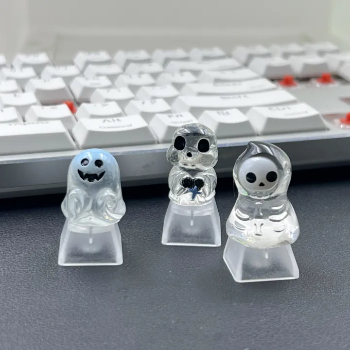 1Pcs Cute Halloween Skeleton Ghost Key caps Cross Axis Mechanical ...