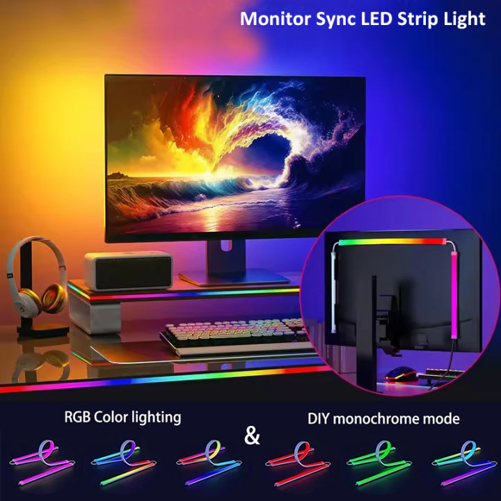 Smart Gaming LED Strip Light Computer Sync Light Strip Monitor RGB ...