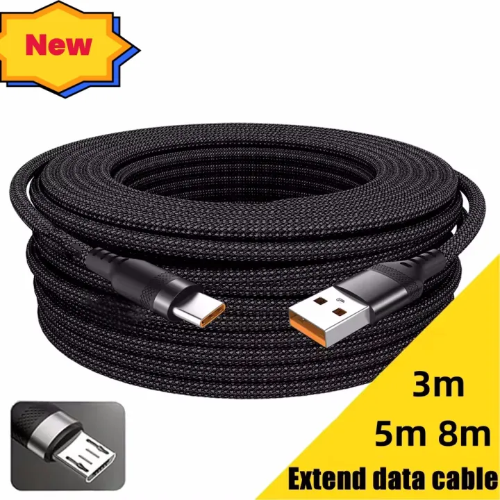 Extended 5-Meter Type-C USB Android Micro USB Super- Charging Cable For ...