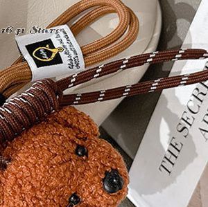 Cute Plush Teddy Dog Keychain; DIY Craft Pendant; High-end Matched ...