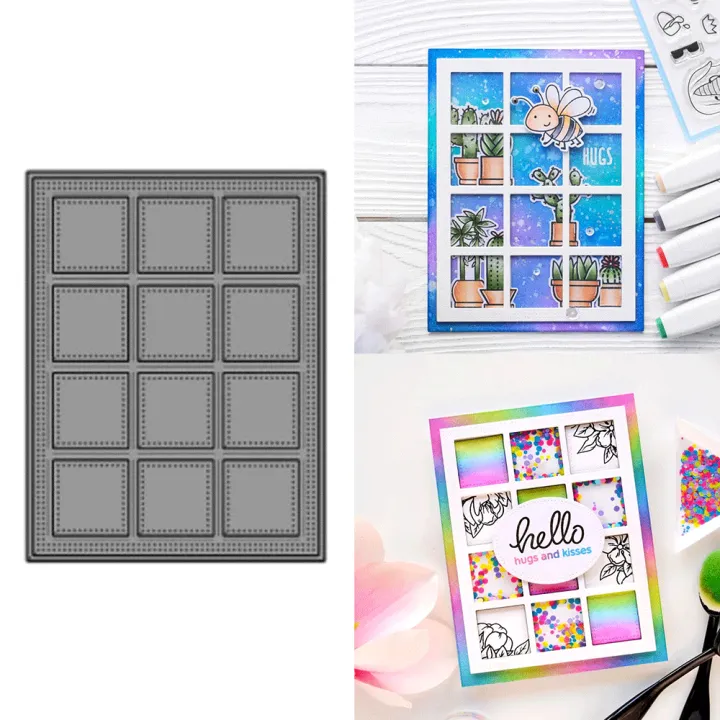 Dotted Square Frame Metal Cutting Dies Embossing Diecut for Diy Card ...