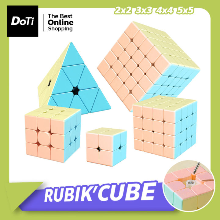 Doti color coated cube 2x2 3x3 4x4 5x5 slippery, cracked head, pastel ...