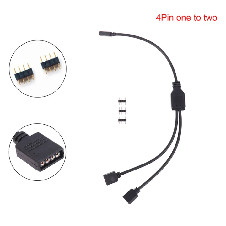 5V 3 Pin 12V 4pin ARGB Splitter Connector Extension Cable For PC ...