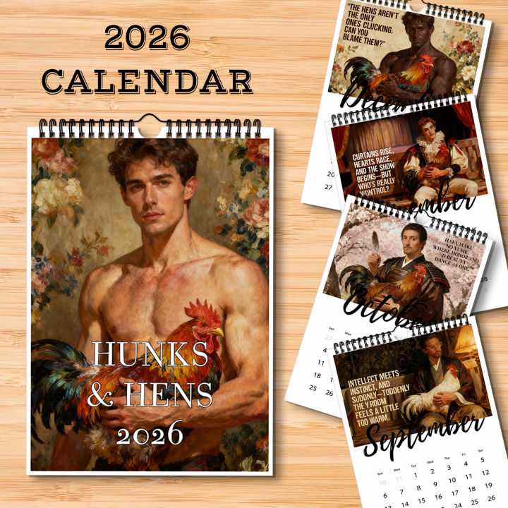1PC 2026 Handsome Men Themed Wall Calendar With Stylish Male Models ...