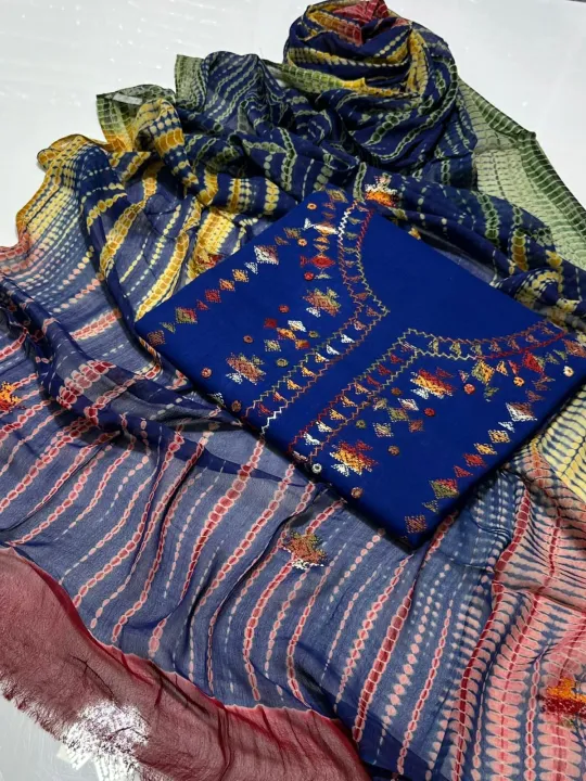 Shirt Lawn Handmade Embroidery Banarsi Gala Kaliya Heavy Jaal Work With ...