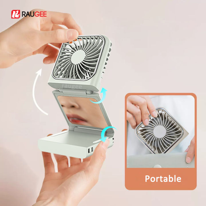Mini Folding Hanging Neck Fan Foldable Neck Hanging Fan With Mirror 4 ...
