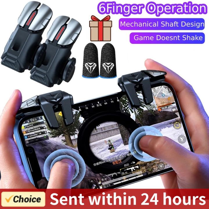 G21 Mobile Phone Game Trigger Gamepad Joystick 6-Finger Aim Shooting L1 R1 Key Button For Phone ...