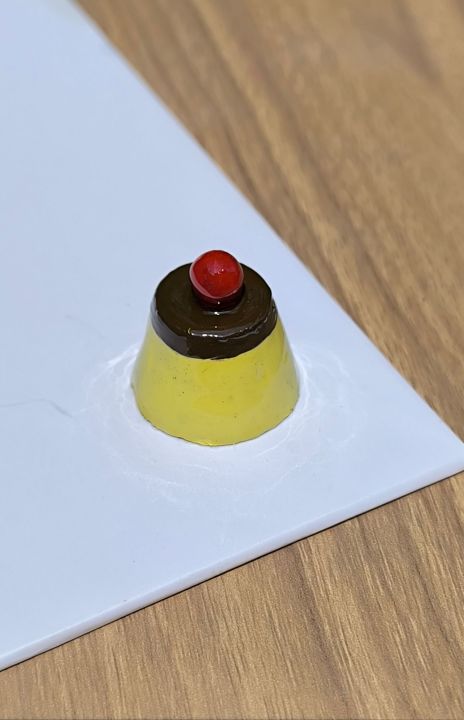 Caramel pudding clay keychain miniature keycharm aesthetic keycharm ...