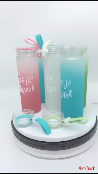 Hello Master Gradient Glass Water Bottle – 500ml | Leak-Proof ...