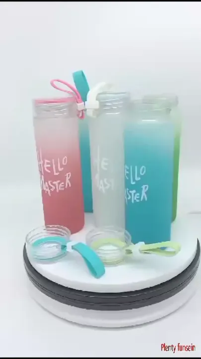 Hello Master Gradient Glass Water Bottle – 500ml | Leak-Proof ...