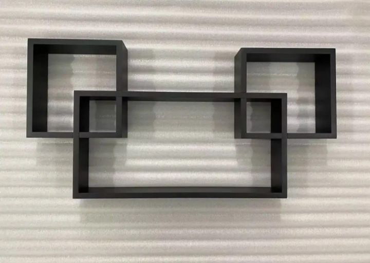 Intersecting Wooden Floating Wall Shelf Set of 3 Wooden shelf for wal ...