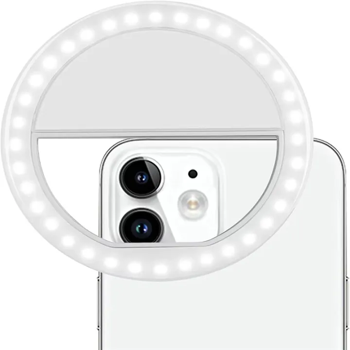 Selfie Light Ring Lights Clip on Phone Camera LED Light 3Level ...