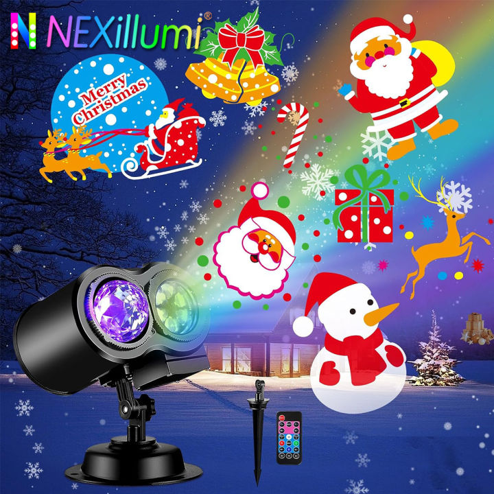Halloween Christmas Outdoor Projector Lights, Waterproof Double Tubes ...