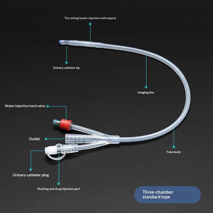 1 Piece Disposable Medical Silicone 2 Way 3 Way Urinary Catheters Foley ...