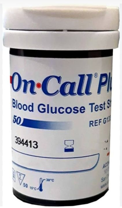 ONCALL PLUS GLUCOMETER SUGAR TESTING STRIPS 1 X 50 ONLY STRIPS + 10 ...