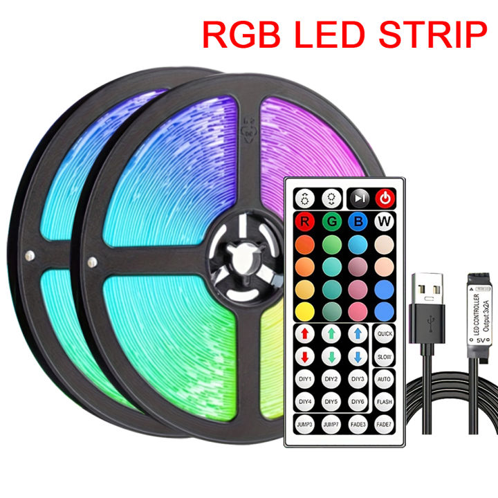 RGB Led Strip Lights with Remote Control Tape Lights Led Wall Room for ...