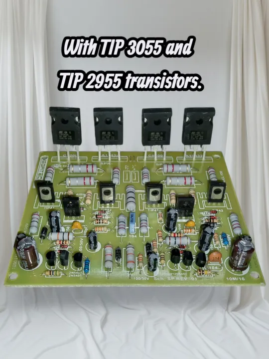 4 transistors power amplifier circuit board with TIP3055 and TIP2955 ...