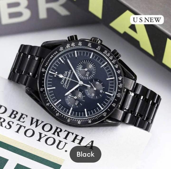 Luxury Branded black edition stainless steel quartz men’s watch casual ...