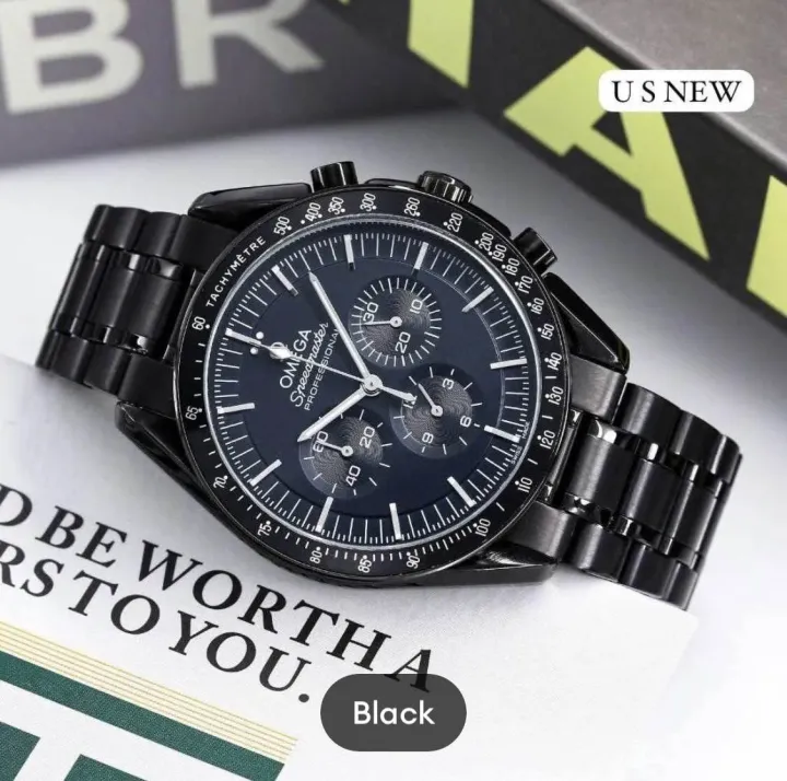 Luxury Branded black edition stainless steel quartz men’s watch casual ...