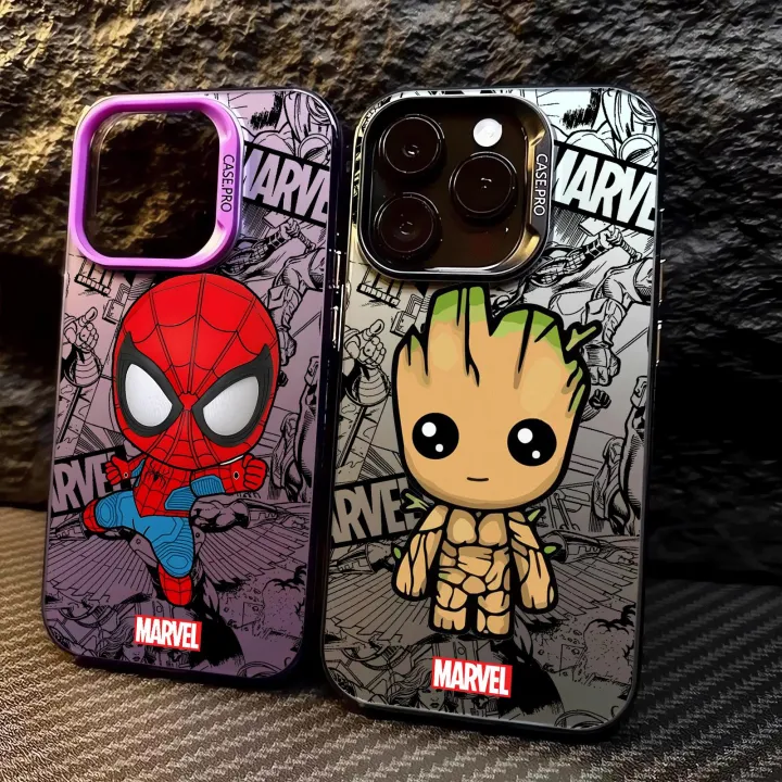 Marvel spiderman Groot Phone Case for iPhone 15 Pro Max 12 Pro X 11 13 ...