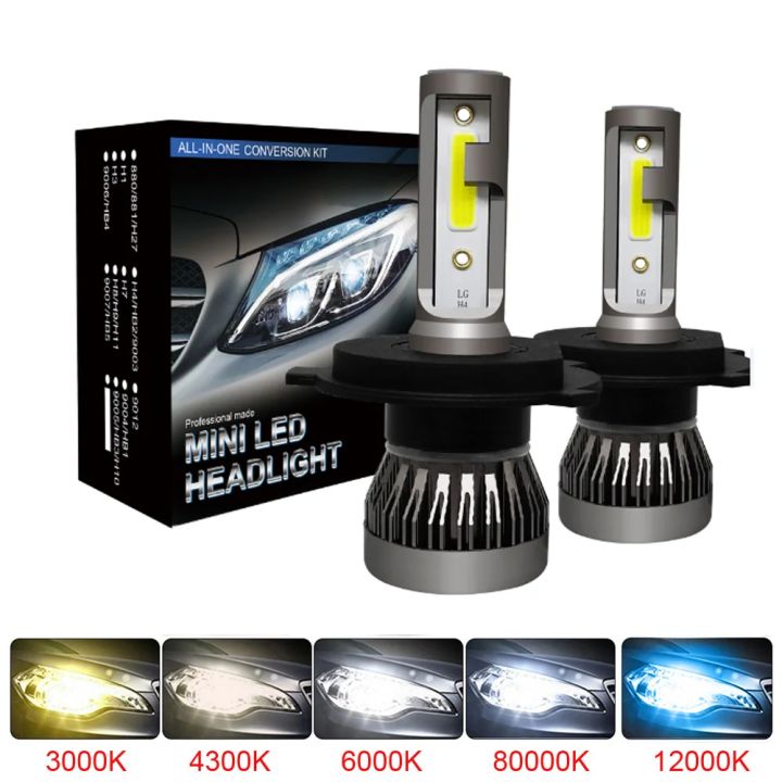 2Pcs LED H4 H7 Car Headlight H1 LED Bulb H8 H11 9005 HB3 9006 HB4 9004 HB1 H3 HB5 H13 Led Lights ...