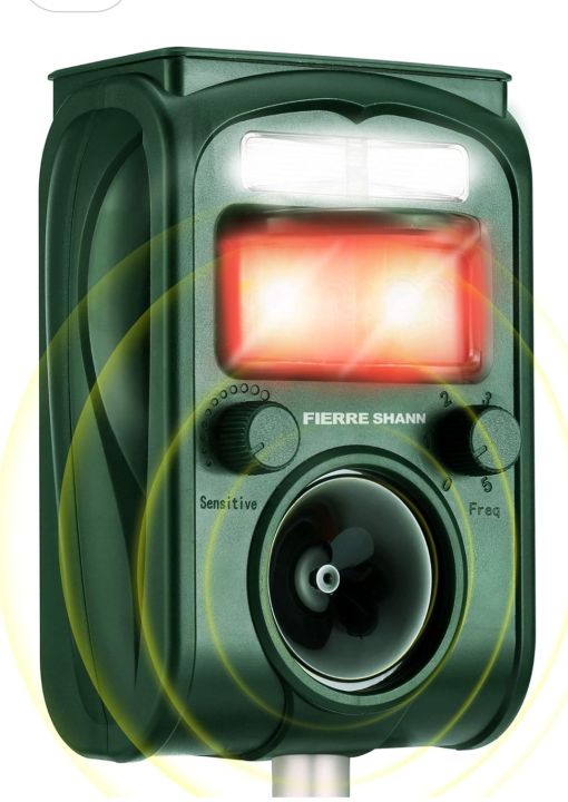 Ultrasonic Solar Animal Repellent, Squirrels Deterrent with Motion ...
