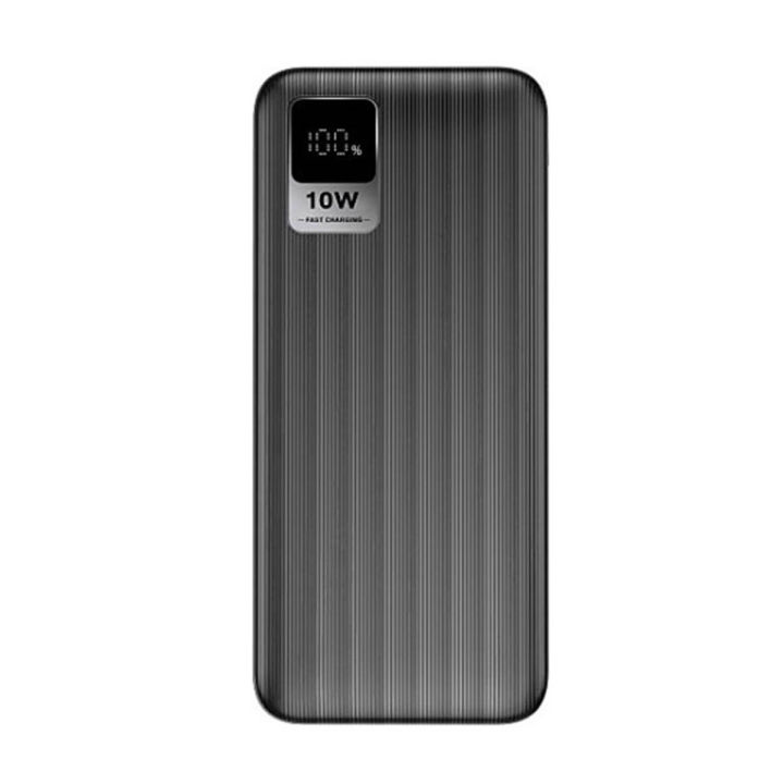 10000mAh Powerbank with Digital Display, 2 USB Ports, Type-C and Micro ...