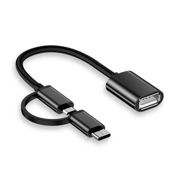 2 in 1 USB 3.0 OTG Cable Portable Type-C Micro USB OTG Adapter Cable ...