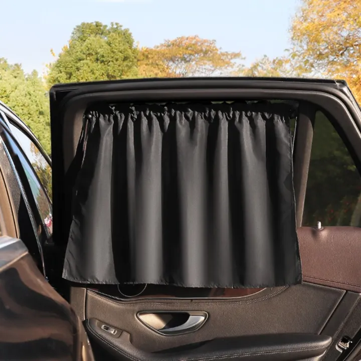 Black Suction Cup Curtain UV Protection Universal Side Window Car ...