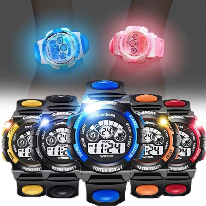 Children's electronic watches luminous dial waterproof multi-function ...