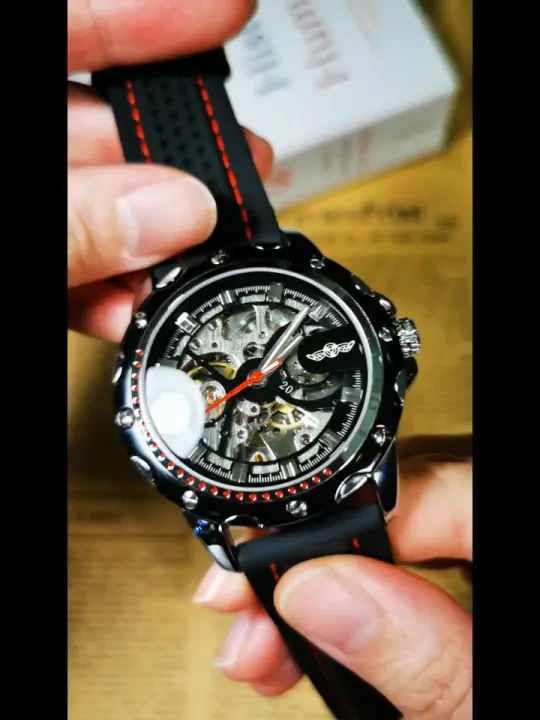 WINNER Sports Outdoor Automatic Watch for Men Luminous Hands Black ...