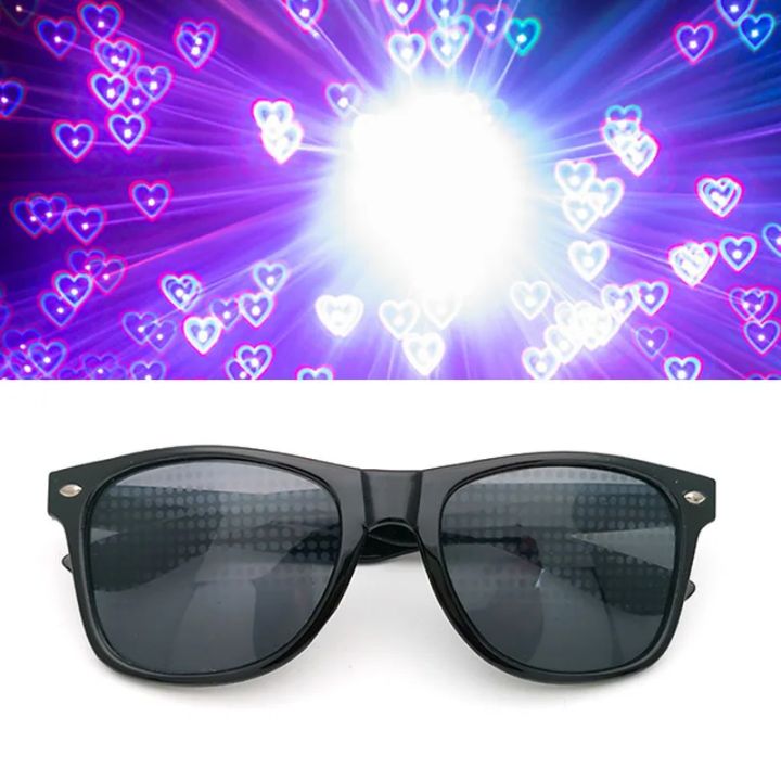 3D Prism Effect Diffraction Glasses Women Sunglasses Rectangle Rainbow ...