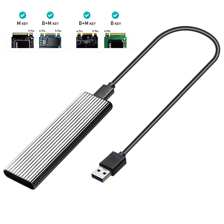 M2 SSD Case NVME Enclosure M.2 To USB 3.1 SSD Adapter For NVME PCIE M/B ...