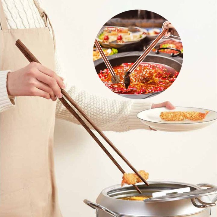 1pc Extended Wooden Chopsticks Rice Noodle Hot Pot Long Wood Chopstick ...