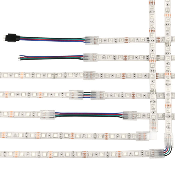 RGB LED Strip Connector for 10mm 4pin IP20 IP65 5050 2835 SMD RGB Tape ...