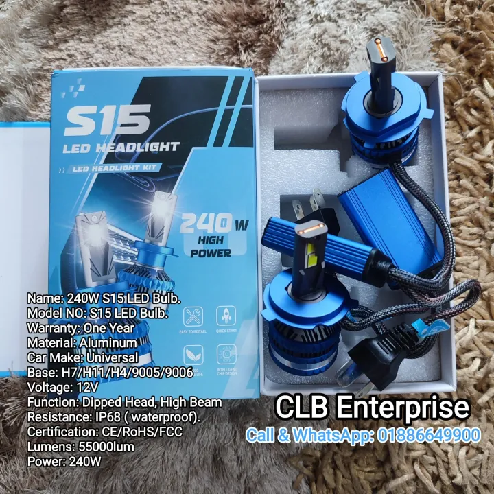 LED Headlight S15 High Power 240W with Canbus LED Car Headlight | Daraz ...