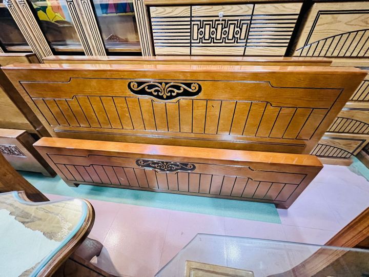 Canadian oak veneer semi box bed 6/7 | Daraz.com.bd