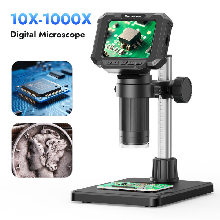 Digital Microscope 2.8 inch 1000X Magnification Coin Microscope 1080P ...