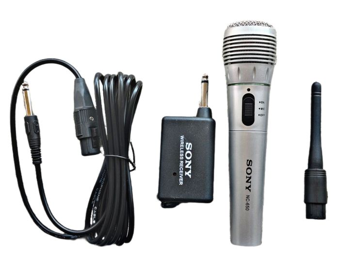 Sony WM-650 Portable Wireless and Wired 2 in 1 Microphone for Home and ...