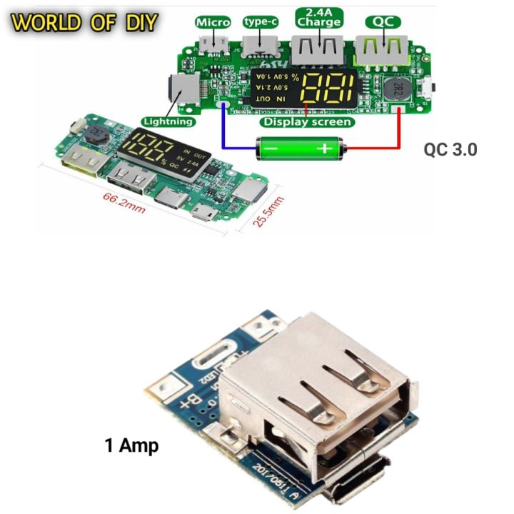 Power Bank Module Digital Qc 3.0 fast charge | Daraz.pk